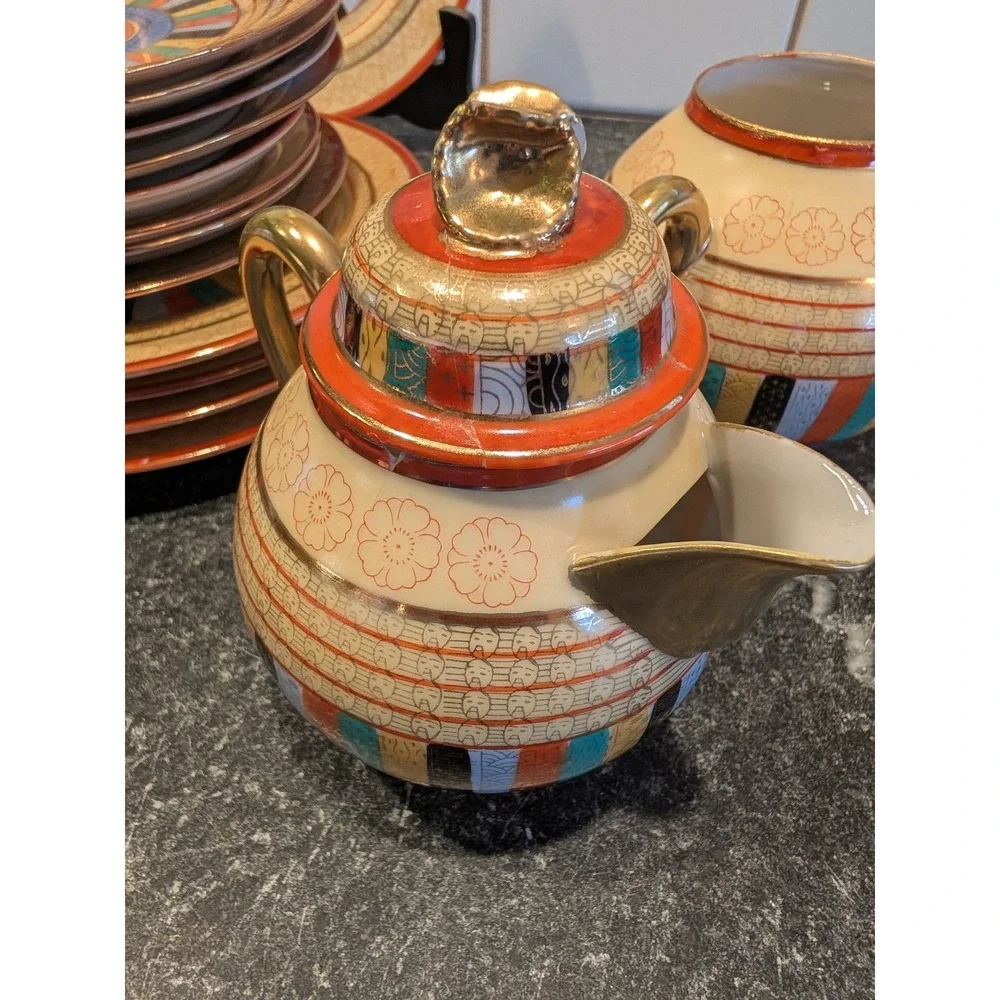 Handmade | Kitchen | Vintage Japan Thousand Faces Porcelain Tea Set ...